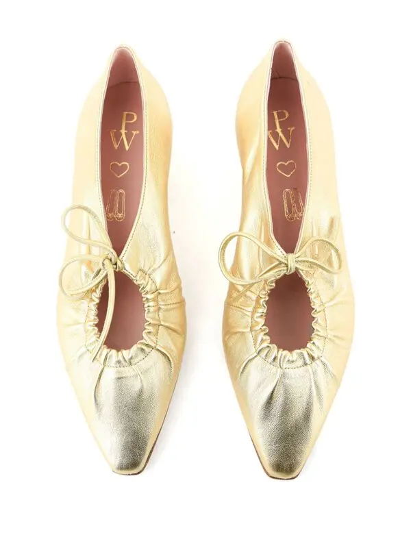 PAUL WARMER Elba Metallic-effect Ballerina Shoes