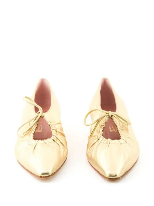 PAUL WARMER Elba Metallic-effect Ballerina Shoes