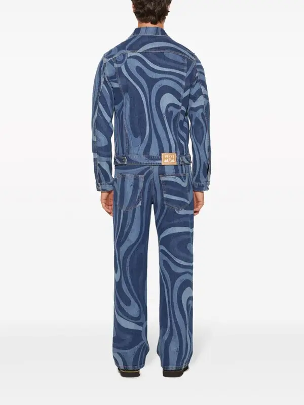 Emilio Pucci Marmo-print Denim Trucker Jacket