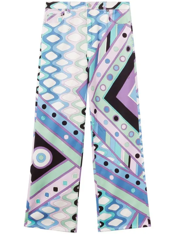 Emilio Pucci Vivara-print Wide-leg Trousers