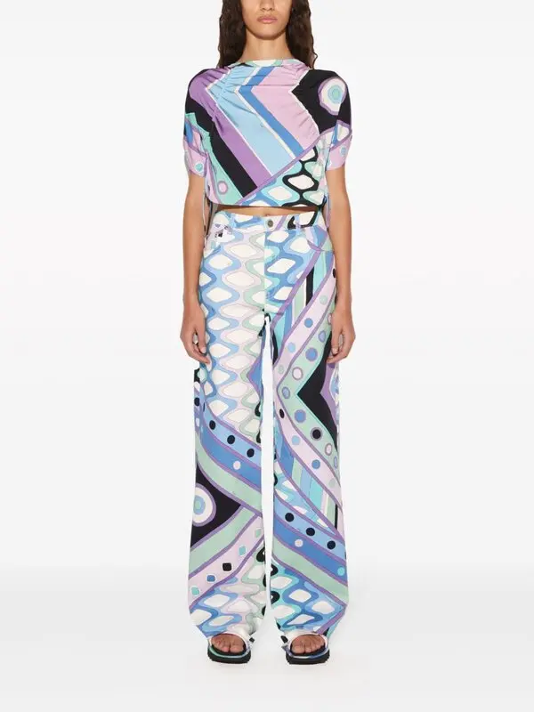 Emilio Pucci Vivara-print Wide-leg Trousers