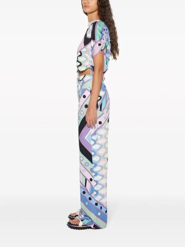 Emilio Pucci Vivara-print Wide-leg Trousers