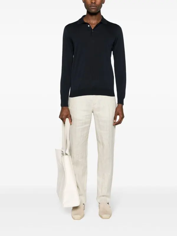 DRUMOHR Fine-knit Polo Shirt - Blue