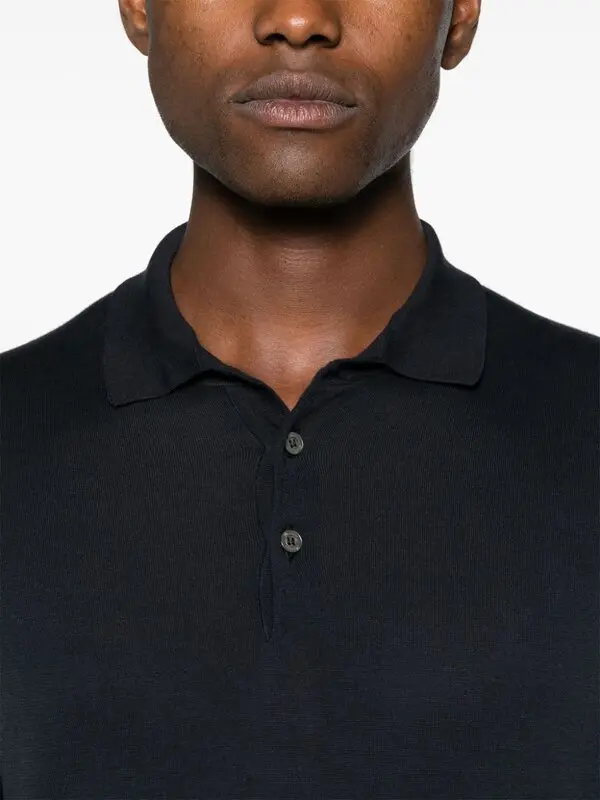 DRUMOHR Fine-knit Polo Shirt - Blue