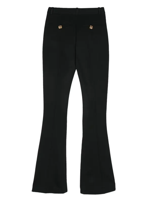 Versace Wool-blend Flared Formal Pants With Medusa '95 Hardware - Black