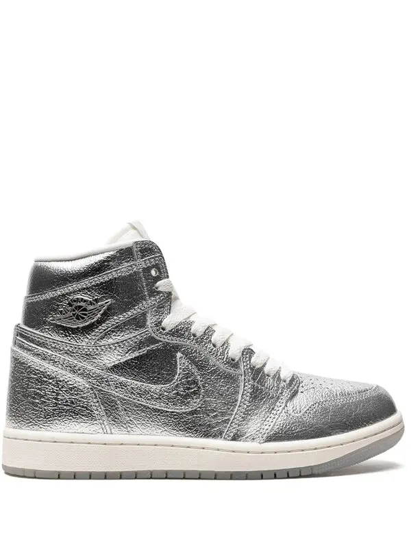 JORDAN Air 1 High Og Metallic Sneakers - Silver
