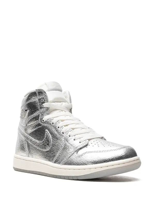 JORDAN Air 1 High Og Metallic Sneakers - Silver