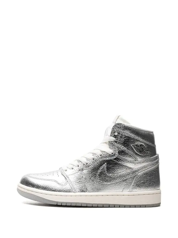 JORDAN Air 1 High Og Metallic Sneakers - Silver