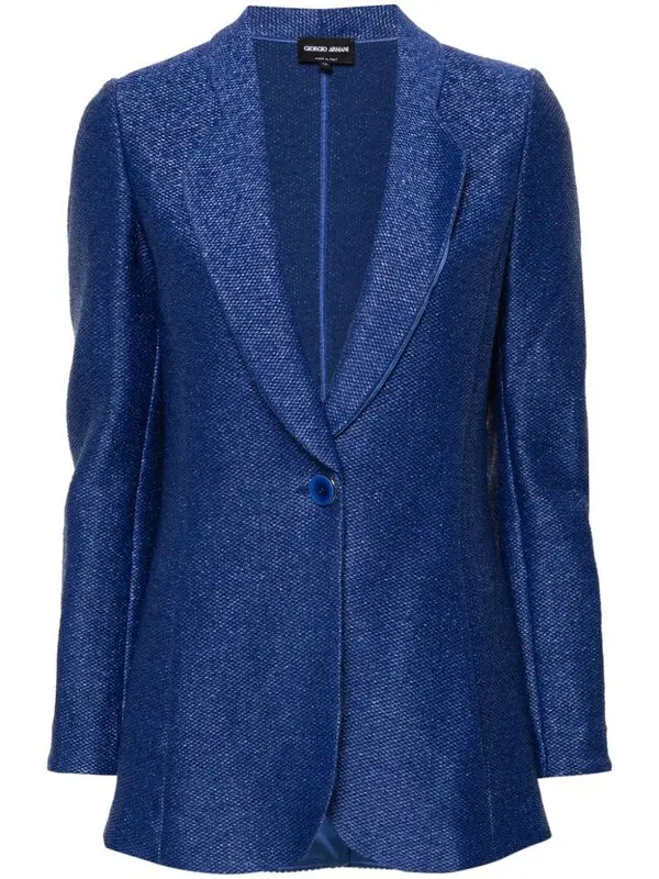 Giorgio Armani Patterned Jacquard Blazer - Blue