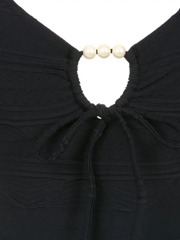 AMIR SLAMA Faux Pearl Embellished Swimsuit