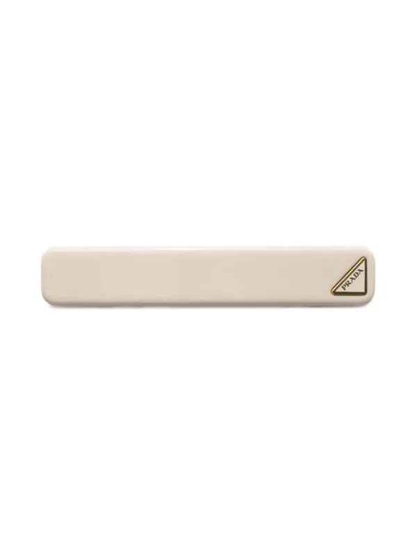Prada Triangle-logo Hair Clip - Neutrals