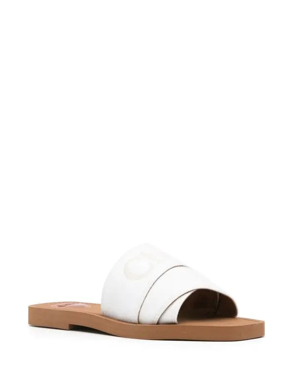 Chloé Woody Logo-embroidered Slides