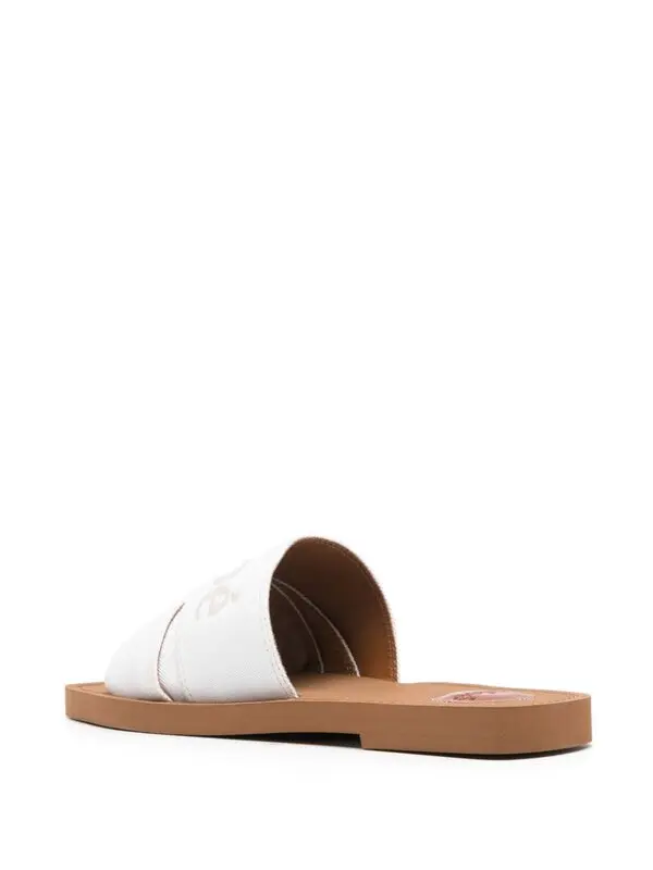 Chloé Woody Logo-embroidered Slides