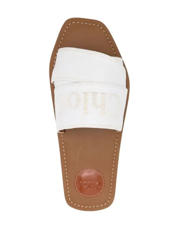 Chloé Woody Logo-embroidered Slides
