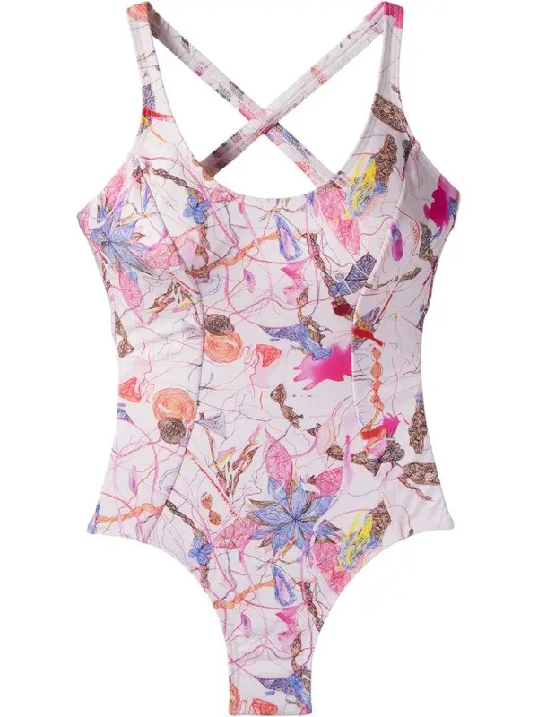 AMIR SLAMA Printed One Piece Swimsuit