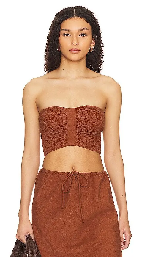 L*Space Summer Feels Tube Top In Brown - Coffee
