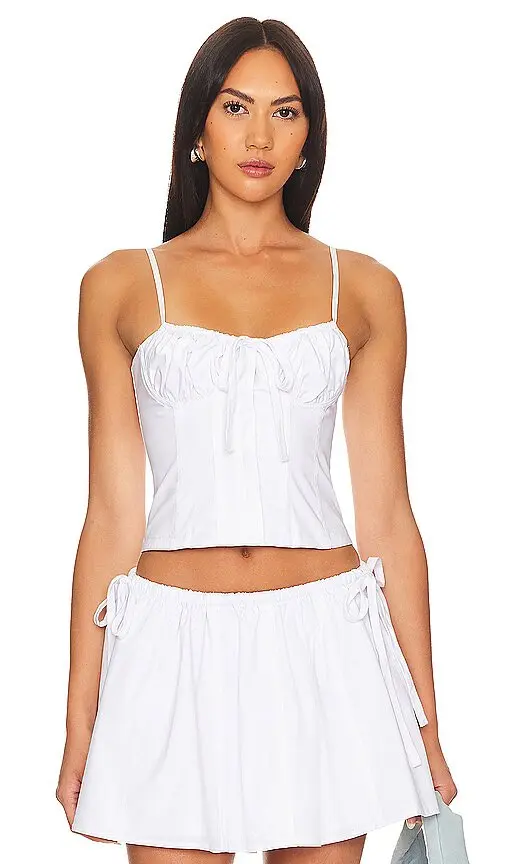 LOVERS AND FRIENDS Maci Poplin Corset Top - Bright White