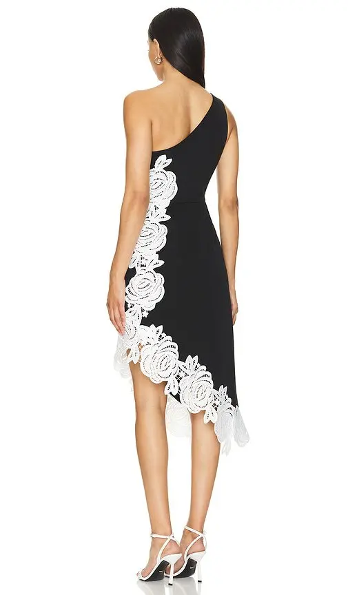 Bcbgmaxazria One Shoulder Dress In Black Combo 30% Off