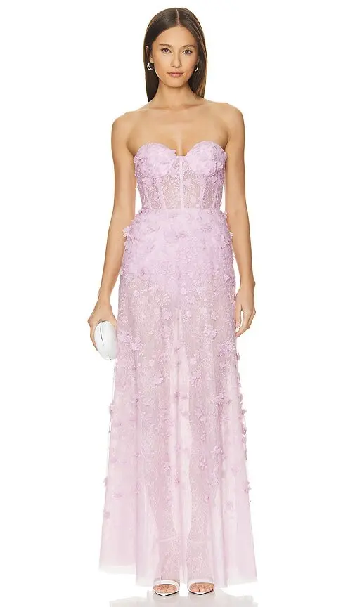 chinese dress ladies BCBGMAXAZRIA Pink Mylie Front Slit Long Dress – Runway Catalog