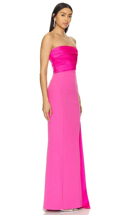 Nbd Amira Flowy Off Shoulder Gown - Pop Pink