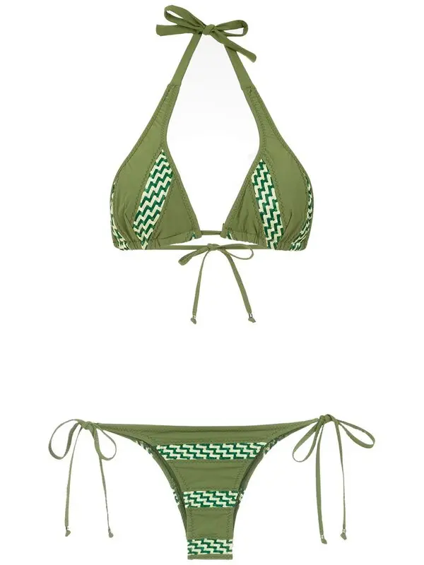 AMIR SLAMA Panelled Bikini Set - Green