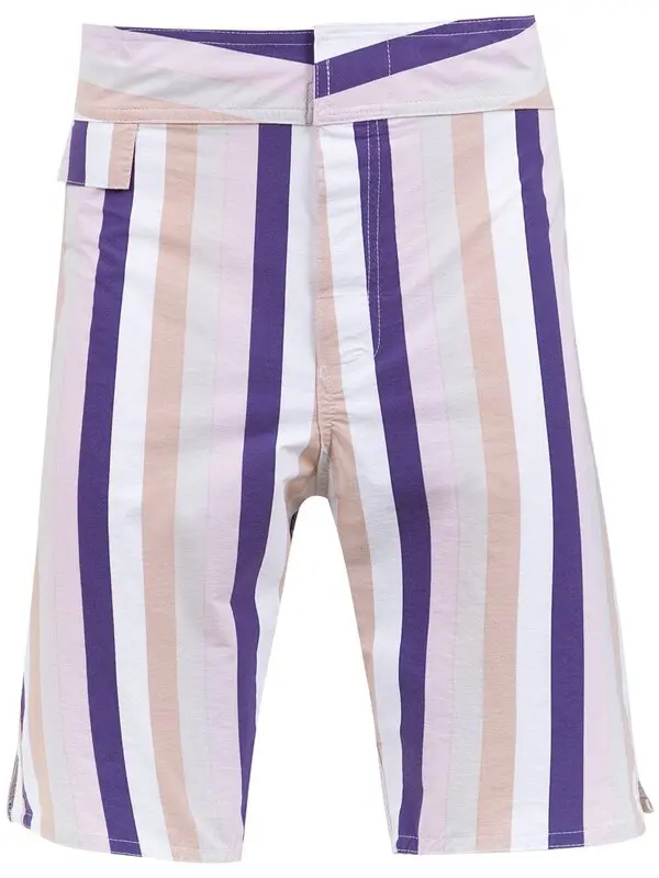 AMIR SLAMA Mid-rise Striped Swim Shorts - Pink