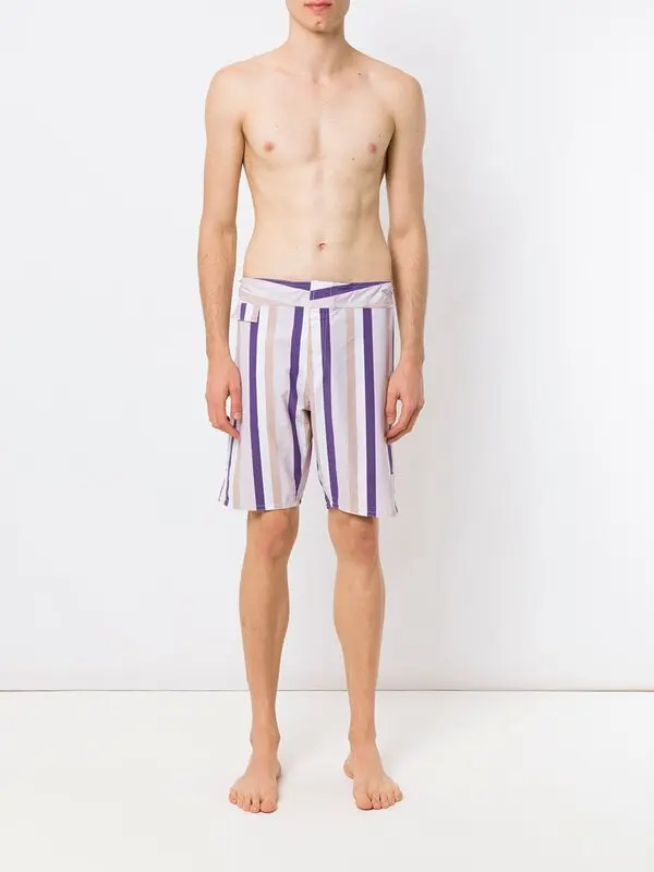 AMIR SLAMA Mid-rise Striped Swim Shorts