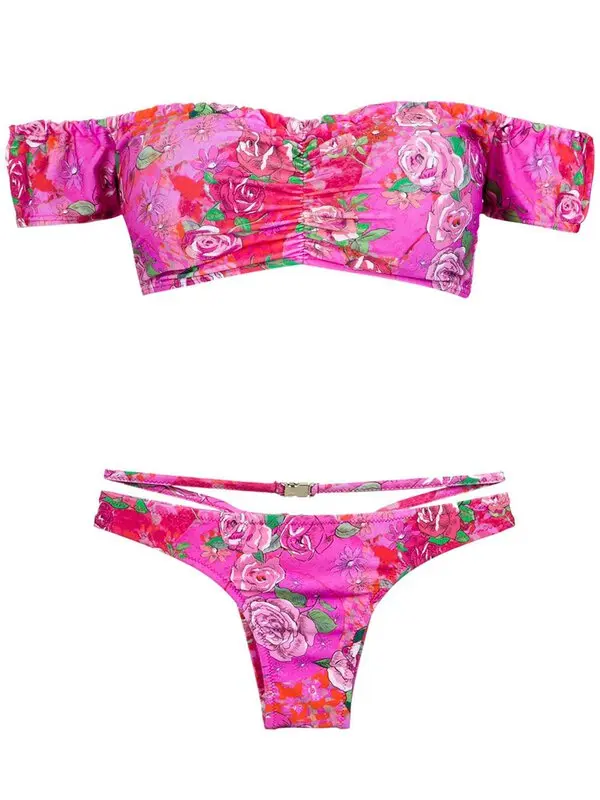 AMIR SLAMA Off-the-shoulder Bikini Set - Pink