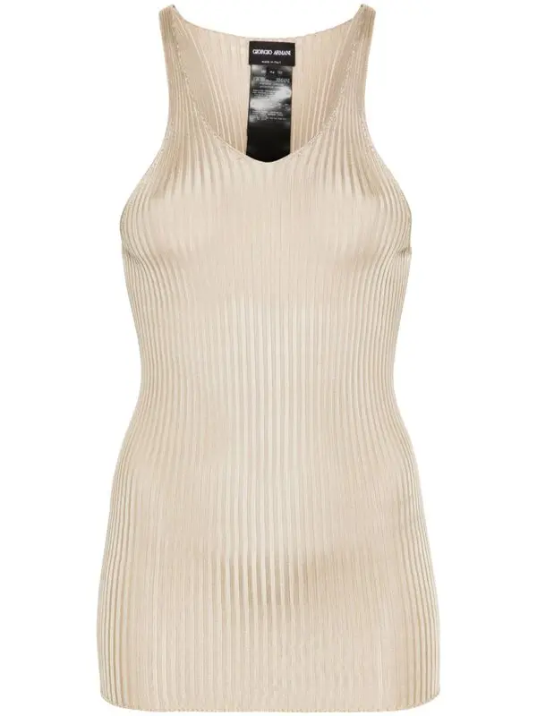 Giorgio Armani Ribbed Silk Tank Top
