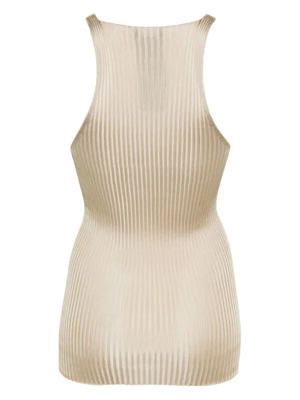 Giorgio Armani Ribbed Silk Tank Top