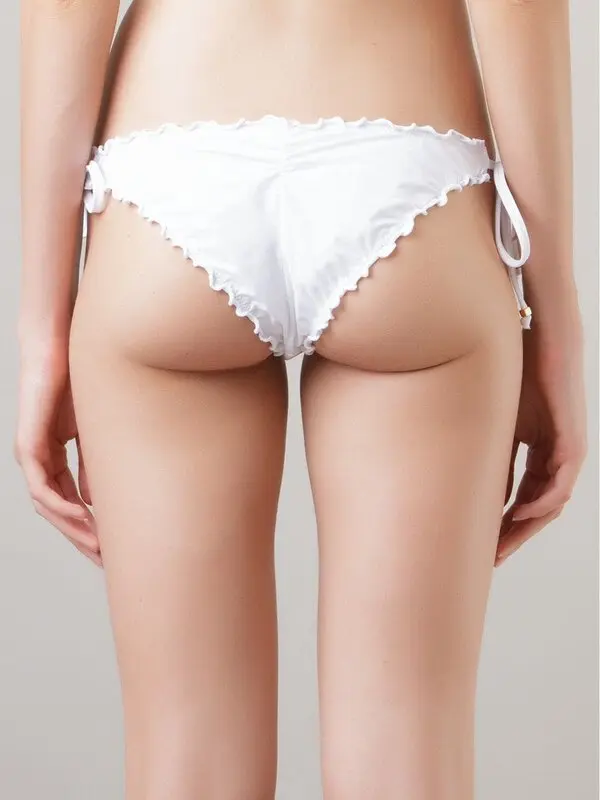AMIR SLAMA Ruffled Bikini Bottom - White