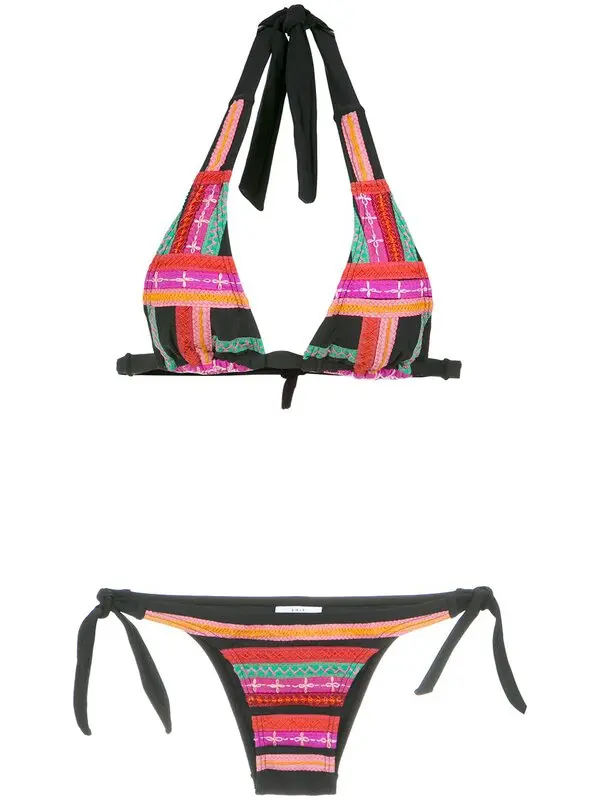 AMIR SLAMA Embroidered Bikini Set - Multicolour
