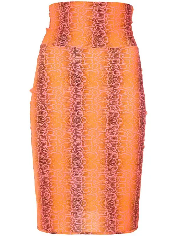 AMIR SLAMA Python Print Slim Fit Skirt