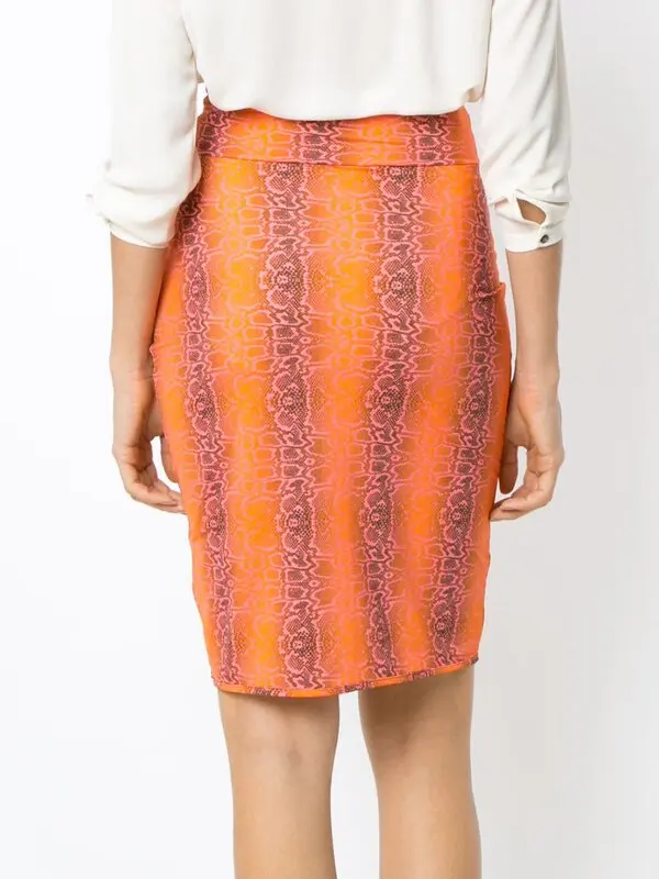 AMIR SLAMA Python Print Slim Fit Skirt