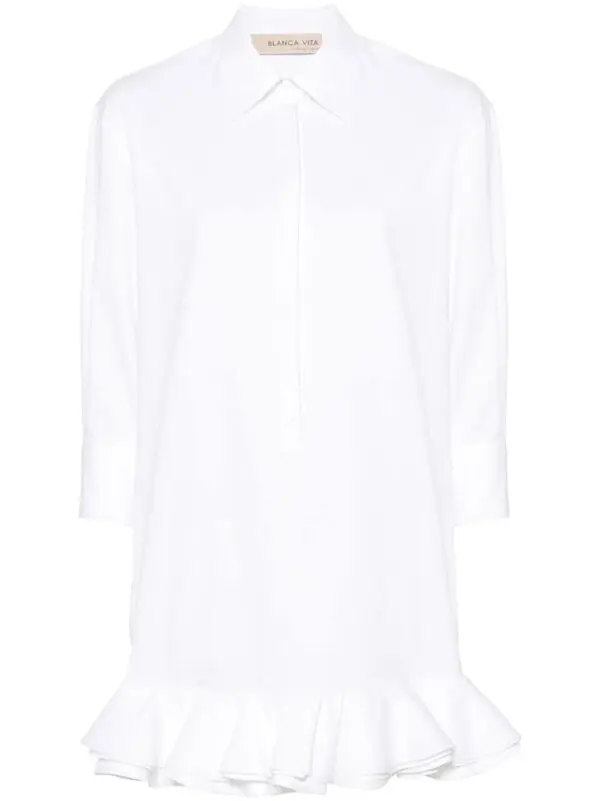 BLANCA VITA Acaly Ruffle-detail Dress - White