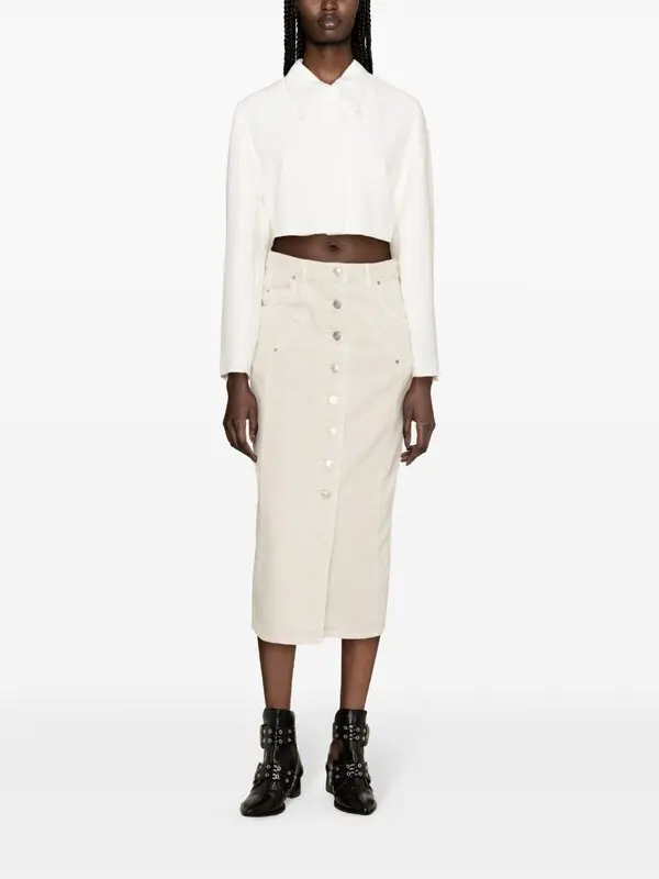 MARANT ETOILE Vandy Denim Midi Skirt - Neutrals