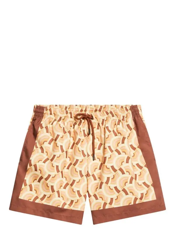 Dries Van Noten Geometric-print Swim Shorts - Neutrals