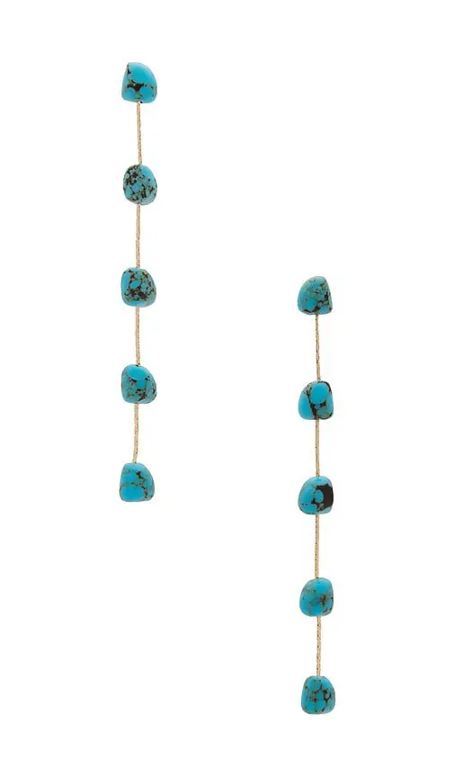 Ettika Dripping Linear Earrings - Turquoise