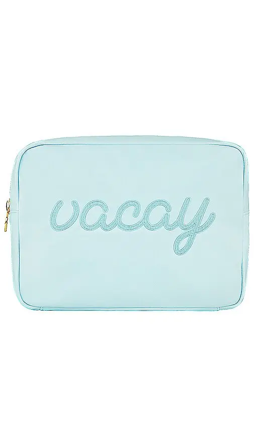 Stoney Clover Lane Vacay Embroidered Large Pouch - Sky