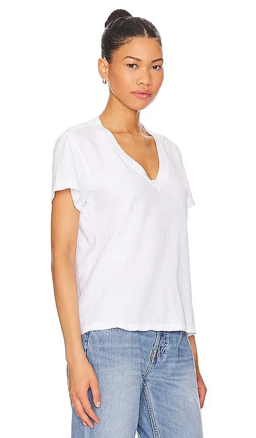 PERFECTWHITETEE Cotton Boxy V Neck Tee