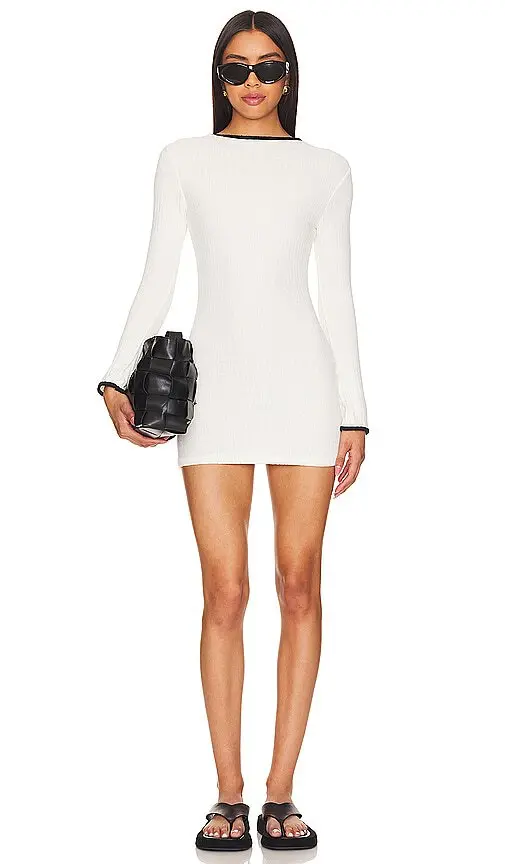 MONTCE X Olivia Culpo Sophia Dress - Cream Terry Rib