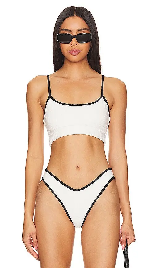 MONTCE X Olivia Culpo Simple Sport Top - Cream Terry Rib