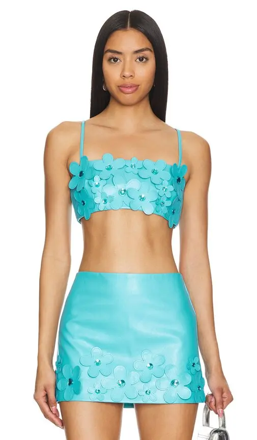 LOVERS AND FRIENDS Nova Faux Leather Crop Top