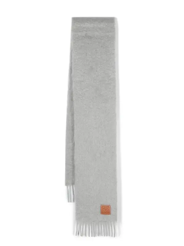 Loewe Anagram-patch Scarf - Grey