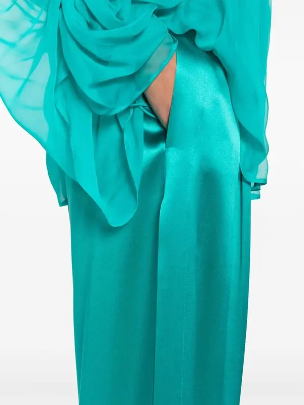 Max Mara Side-slits Palazzo Pants - Green