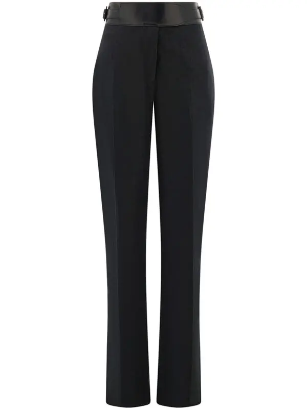 FERRAGAMO Belted Tailored Linen Trousers