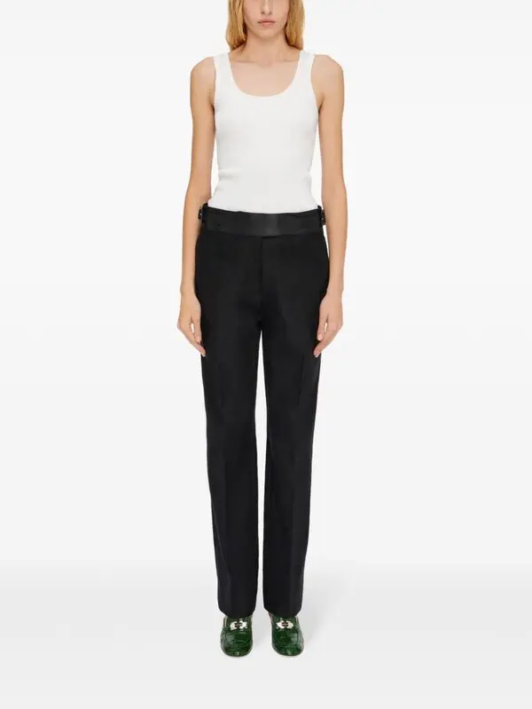 FERRAGAMO Belted Tailored Linen Trousers