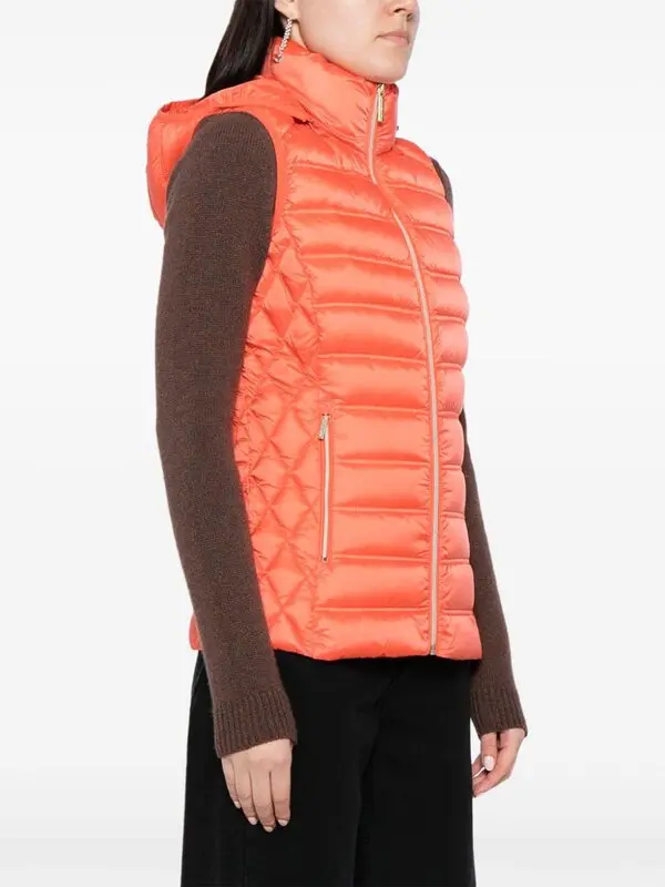 Michael Kors Detachable-hood Down Gilet - Orange