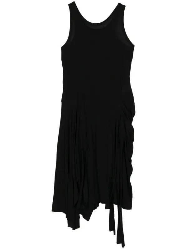 Yohji Yamamoto Asymmetric Midi Dress - Black