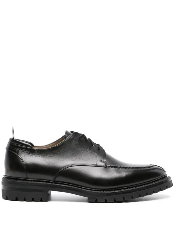 Thom Browne Almond-toe Leather Derby Shoes - Black